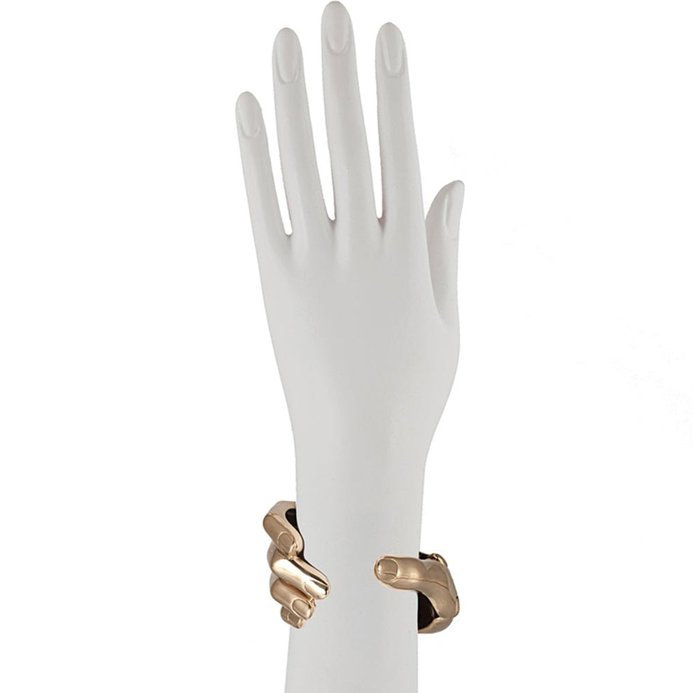 Bronze hand cuff bracelet - Bernard Delettrez